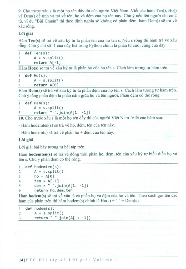PYTHON: THUẬT TOÁN VÀ CẤU TRÚC DỮ LIỆU - BÀI TẬP VÀ LỜI GIẢI (Volume 1)