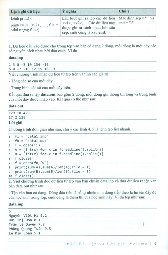 PYTHON: THUẬT TOÁN VÀ CẤU TRÚC DỮ LIỆU - BÀI TẬP VÀ LỜI GIẢI (Volume 1)