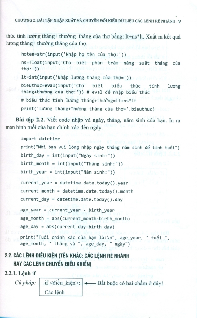 BÀI TẬP LẬP TRÌNH VỚI NGÔN NGỮ PYTHON - TỪ CƠ BẢN ĐẾN NÂNG CAO (Tập 1)